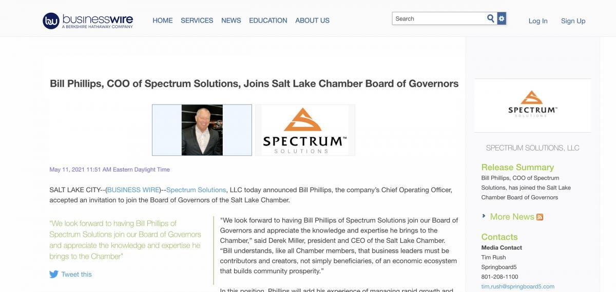 Spectrum Solutions - In The News & Customer Kudos