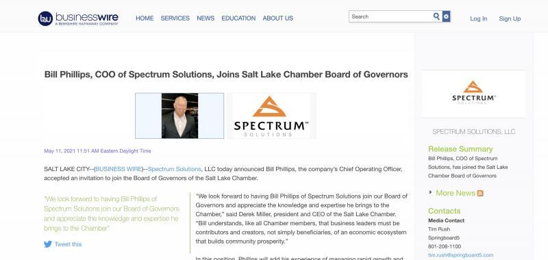 Spectrum Solutions - In The News & Customer Kudos